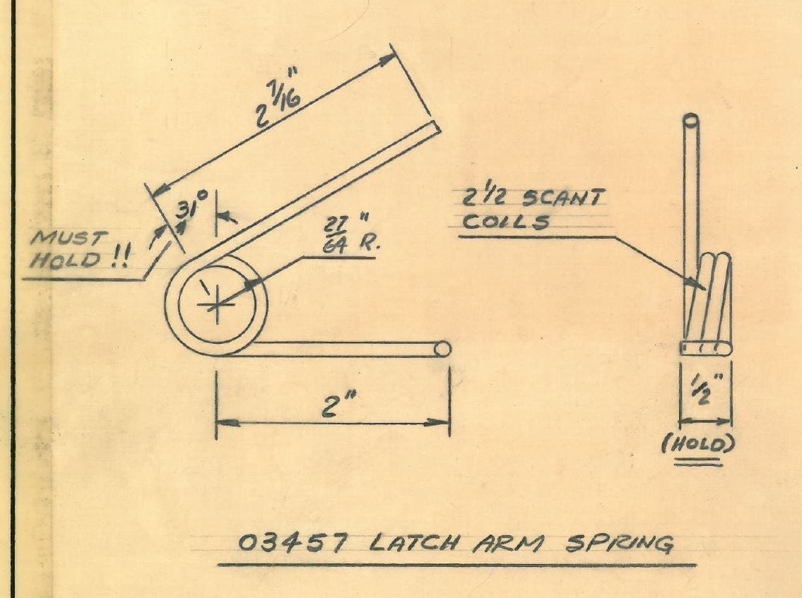 CENTER LATCH ARM SPRING | Peelle