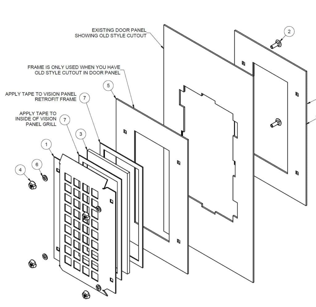 VISION PANEL RETROFIT ASSEMBLY - SS ‹ Freight Elevator Parts | Peelle
